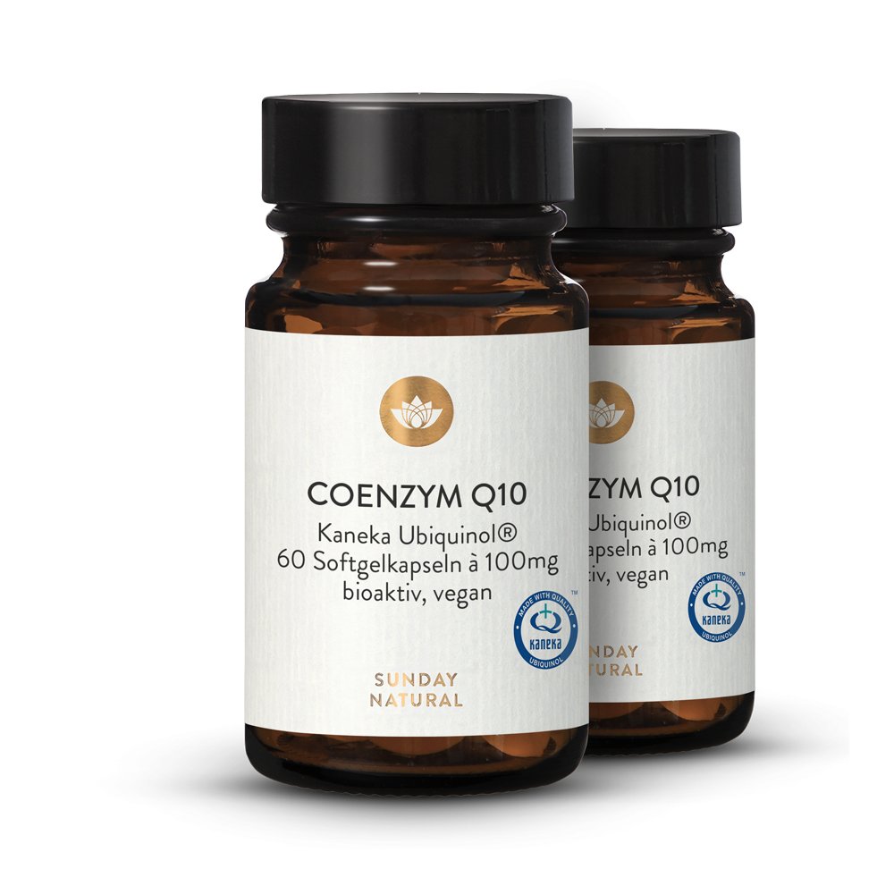 Coenzym Q10 Ubiquinol 100 mg vegan. 2x60 Softgel-Kapseln | Sunday Natural