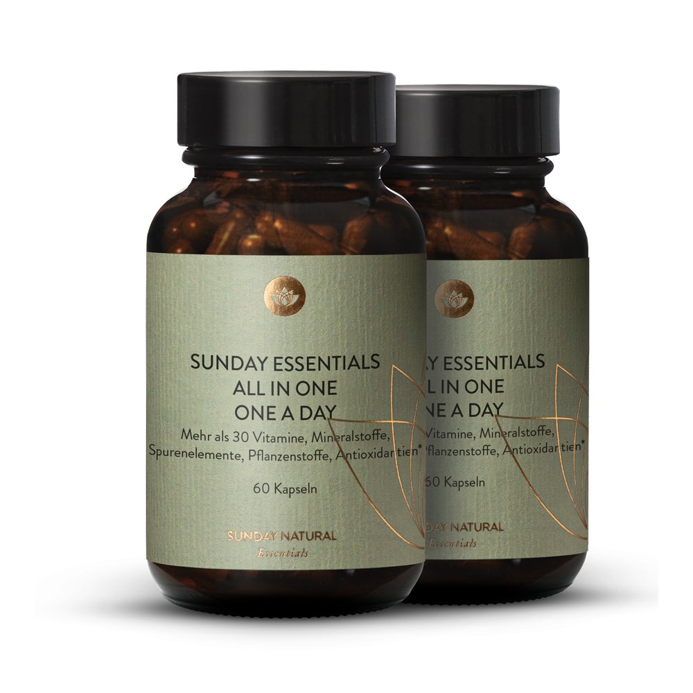 Multivitamin ONE A DAY - nur 1 Kapsel am Tag. 2x60 Kapseln | Sunday Natural